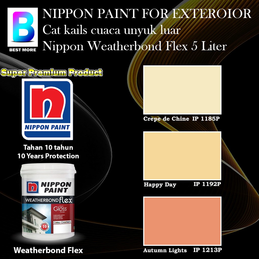 Nippon Paint Weatherbond Flex Exterior collection 5 Liter Crepe de ...