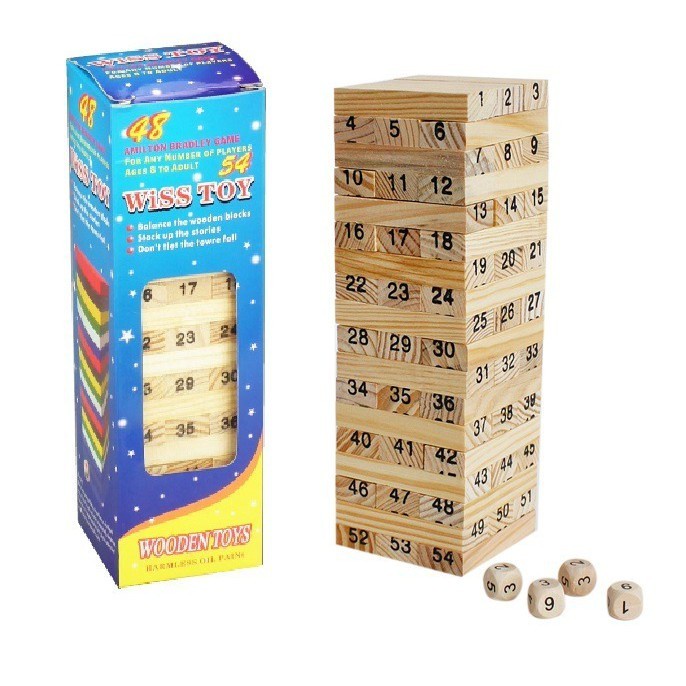 Family Game Board Game Wiss Toy 54 pcs Premium Wooden Numbering ...