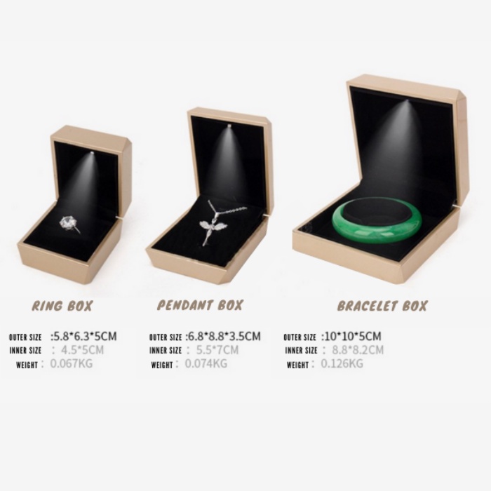 LED Jewellery Box for Ring Pendant Bracelet Necklace LED Light Hantaran ...