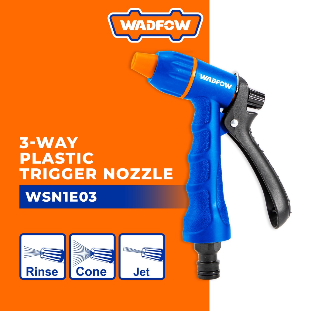 WADFOW 3-Way Plastic Trigger Nozzle TPR Insulated With Comfortable Soft ...