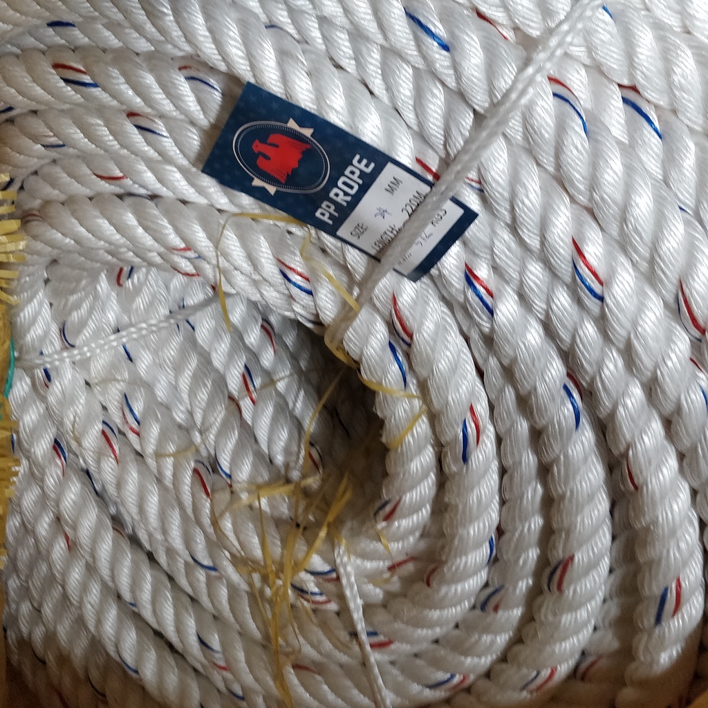 [ROLL] PP rope White 24mm Tali PP Kualiti Baik Polypropylene Rope [220m ...