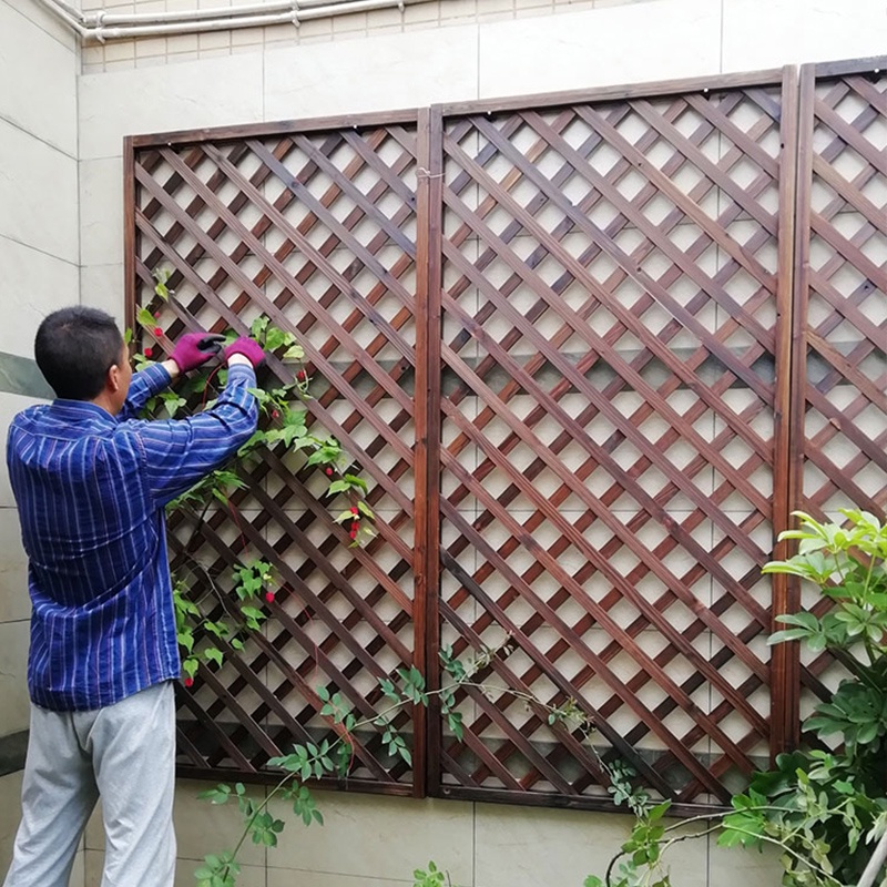 Antiseptic Wood Fence Fence Garden Decorative Grid Screen Climbing Vine ...