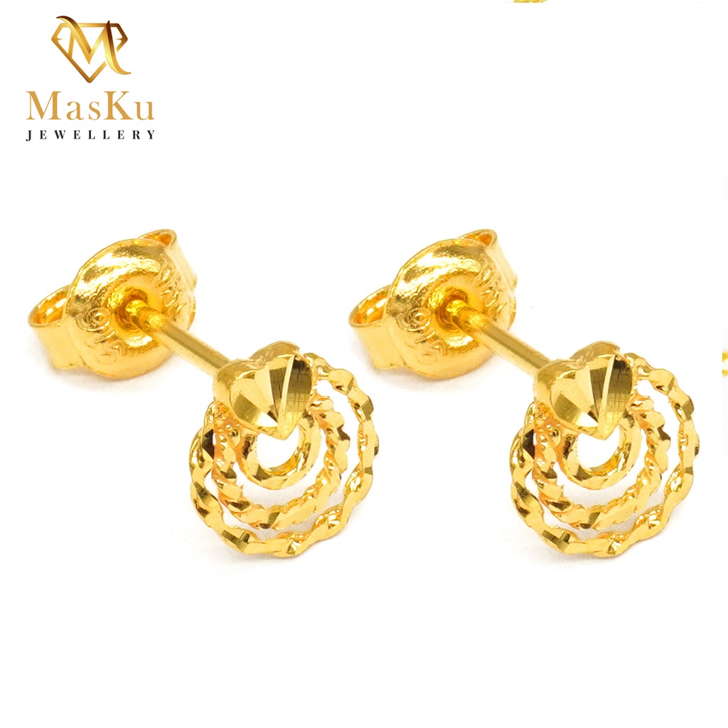 MasKu Jewellery 22K / 916 Subang Paku Love MKJE180085 - gram:1.32g ...