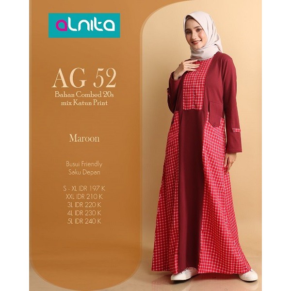 Latest GAMIS ALNITA AG 52 MAROON ABU / GAMIS Adult Women BUSUI Width ...