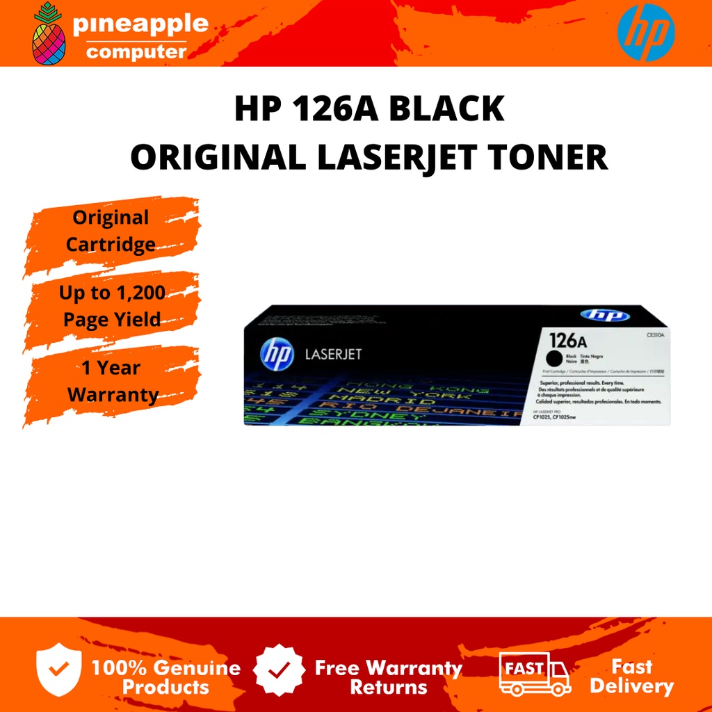 HP 126A Black Original LaserJet Toner Cartridge (CE310A) | Shopee Malaysia