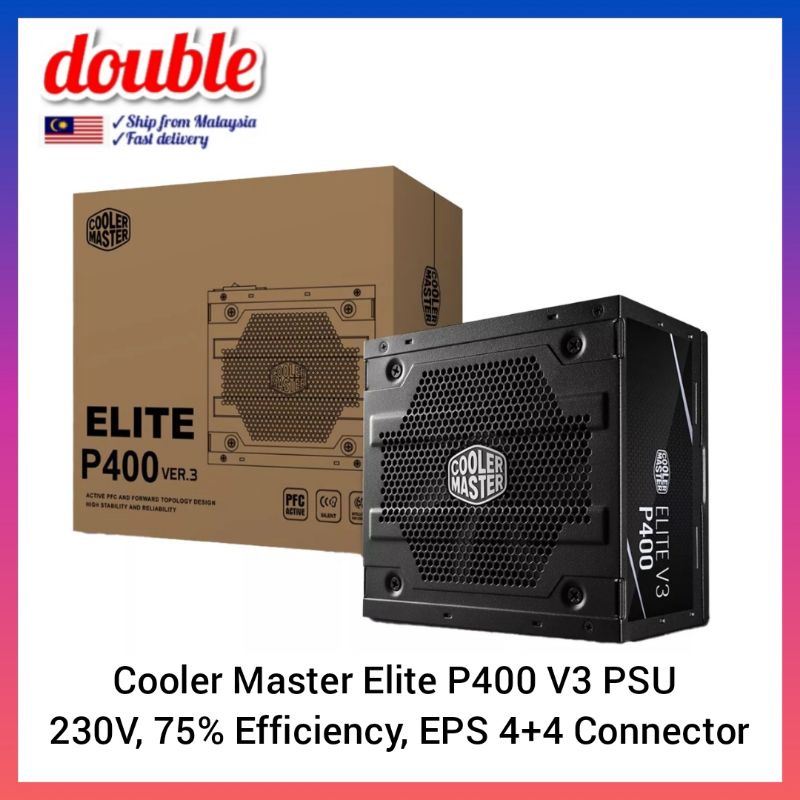 Cooler Master Elite P400 V3 Power Supply PC PSU 230V, 75% Efficiency ...