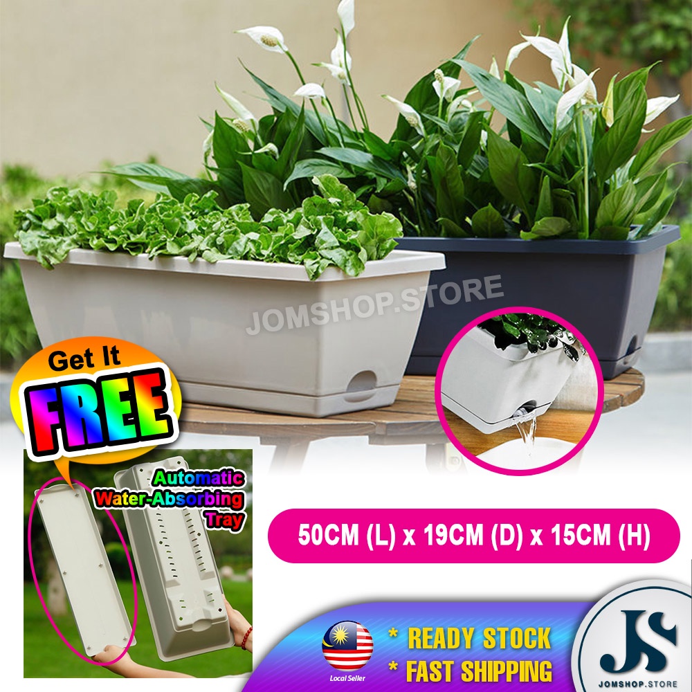 NEW Large - Flower Plastic Planter Pot Pasu Bunga Panjang Plastik ...