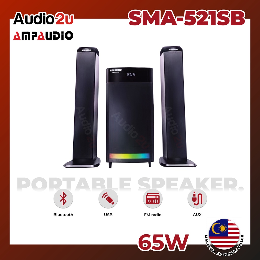 AmpAudio SMA-521SB 2.1 Multimedia Speakers Sound Bar | Shopee Malaysia