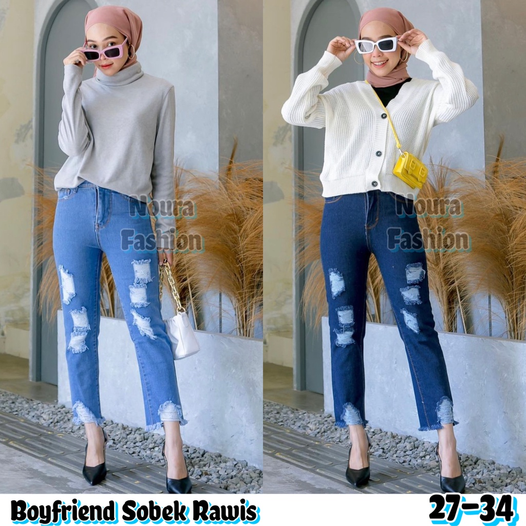 Folky BOYFRIEND RIPPED JEANS / BOYFRIEND RAWIS ROKED JEANS / BOYFRIEND ...