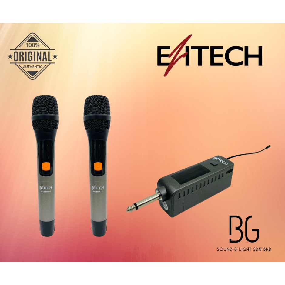 EZITECH WH288MK2 WH188MK2 UHF DUAL WIRELESS MIC HANDHLED | Shopee Malaysia