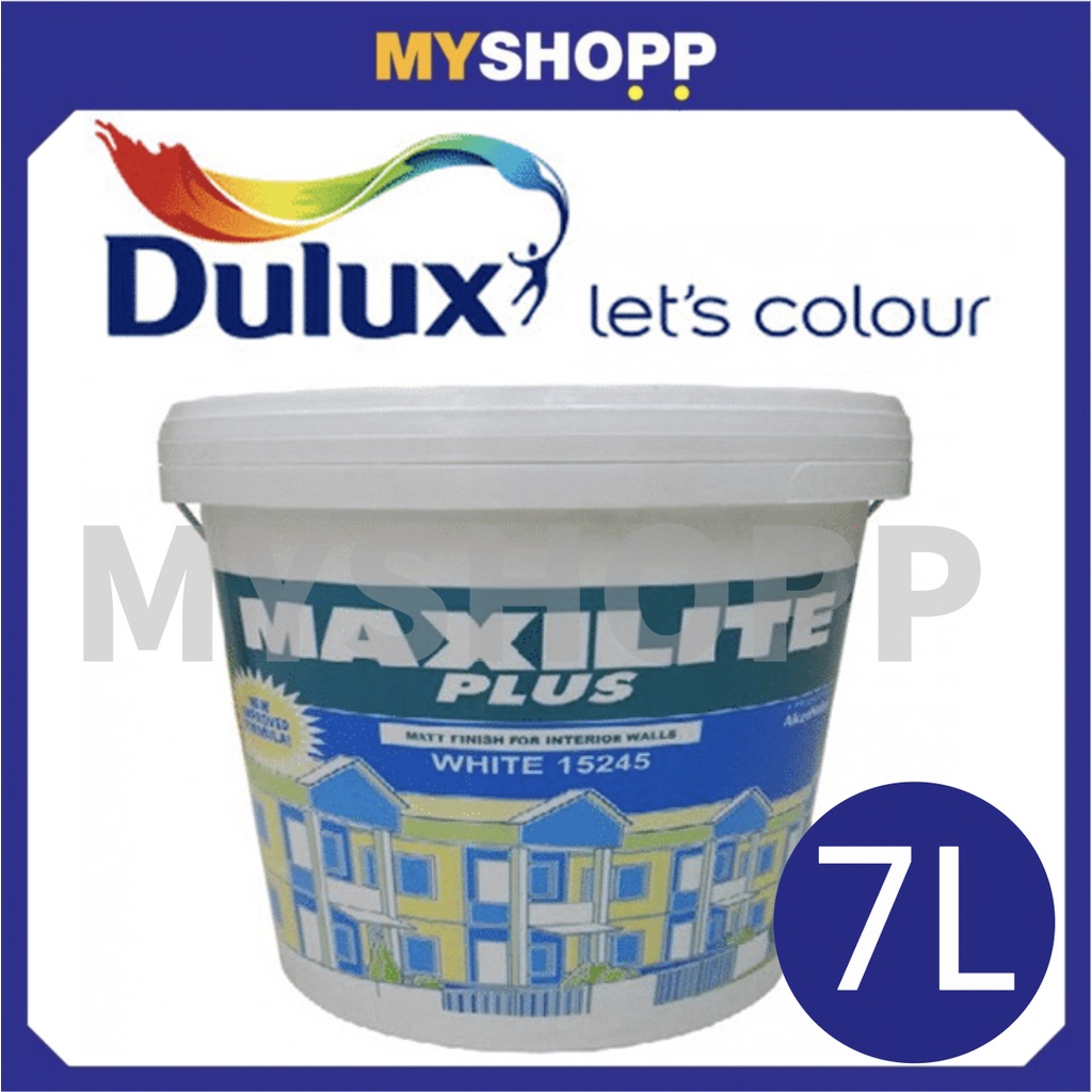 Dulux Maxilite Plus 7L 15245 White Paints Ceiling Dinding Cat Dalam ...