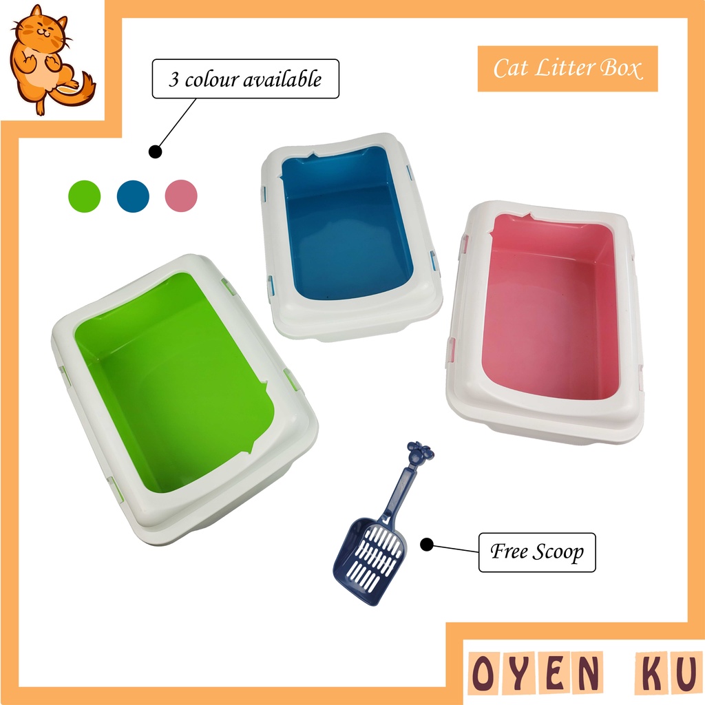 (FREE SCOOP) Cat Litter Box / Bekas Pasir Kucing | Shopee Malaysia