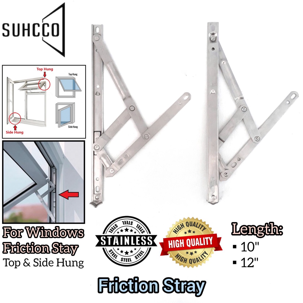 1 Pair Suhcco Stainless Steel SS304 Top Hung Friction Stay For Side ...