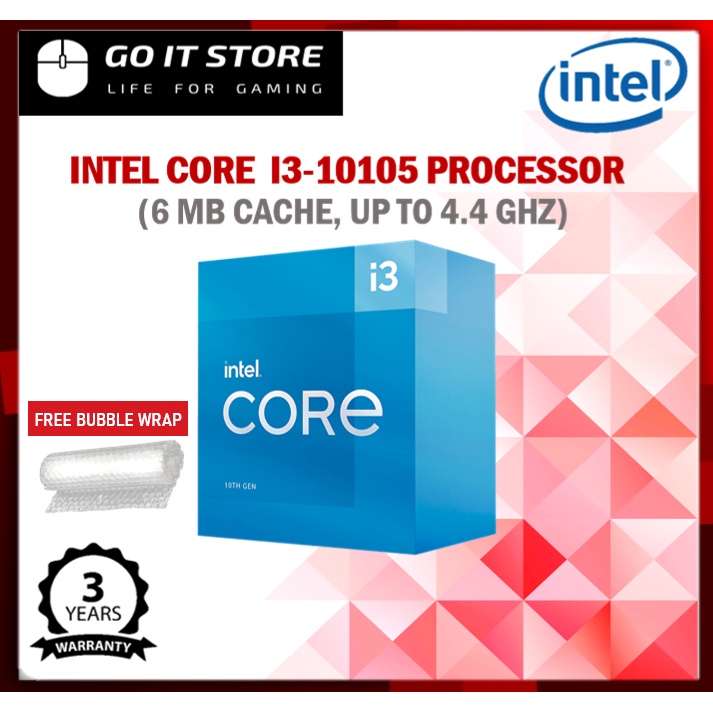 Intel Core I3-10105 /I3-10105F (NO GRAPHIC) LGA1200 Desktop Processor (6M CACHE, UP TO 4.40 GHz ...