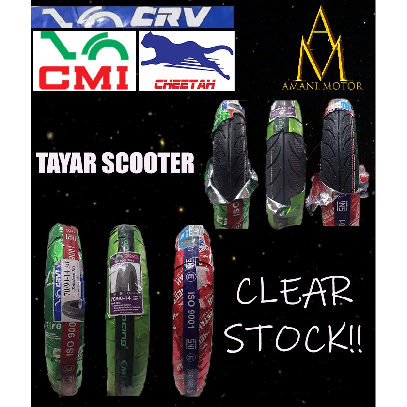 Tyre CRV/CMI tayar cheetah bunga diamond 70-90-14 CLEAR STOCK!!🔥🔥🔥 ...