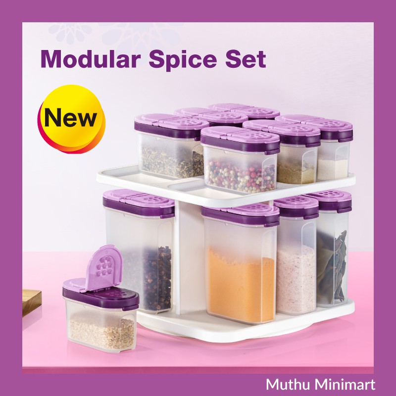Original Tupperware | Modular Spice Set Seasoning Canister Jar Container | Bekas Gula Garam ...