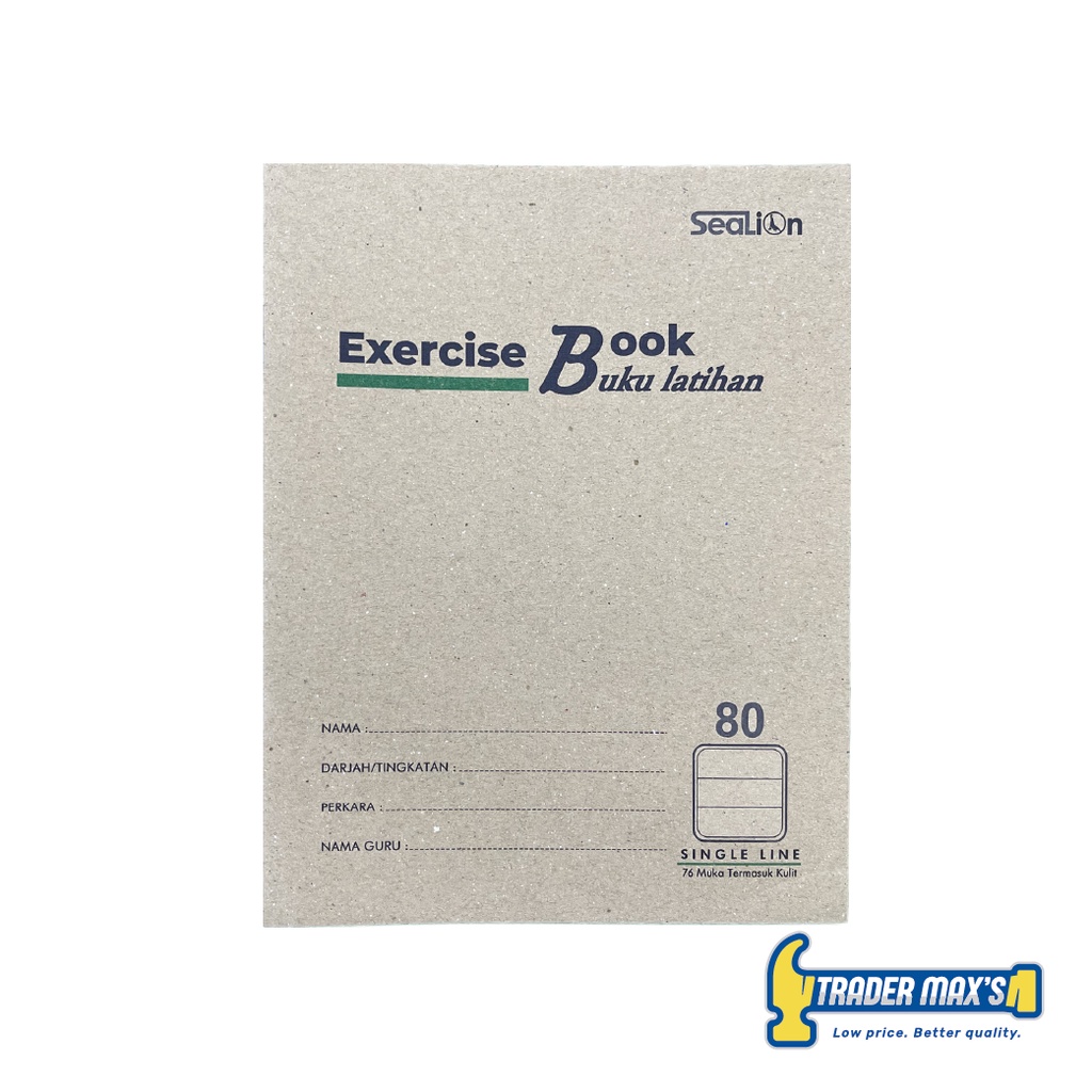 80PG Exercise Book ( SINGLE LINE ) | Trader Max's - Low price. Better ...