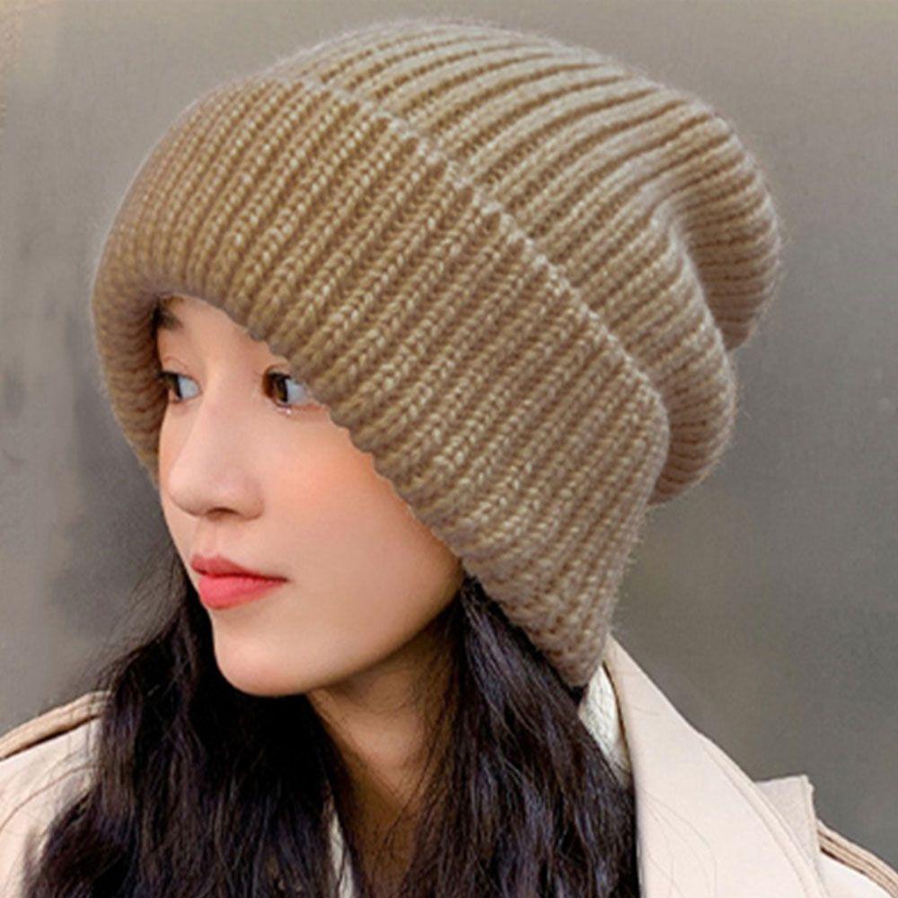 OKDSHOP Knitted Beanies High Quality Ladies Casual Cap Solid Cute ...