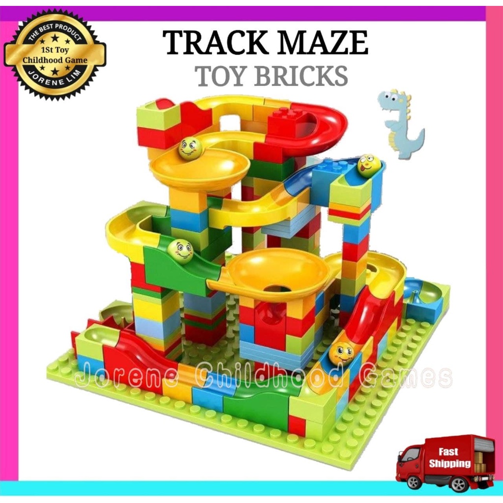 [69pcs/108pcs] Track Maze Marble Run Building Blocks Funnel Slide Toy ...