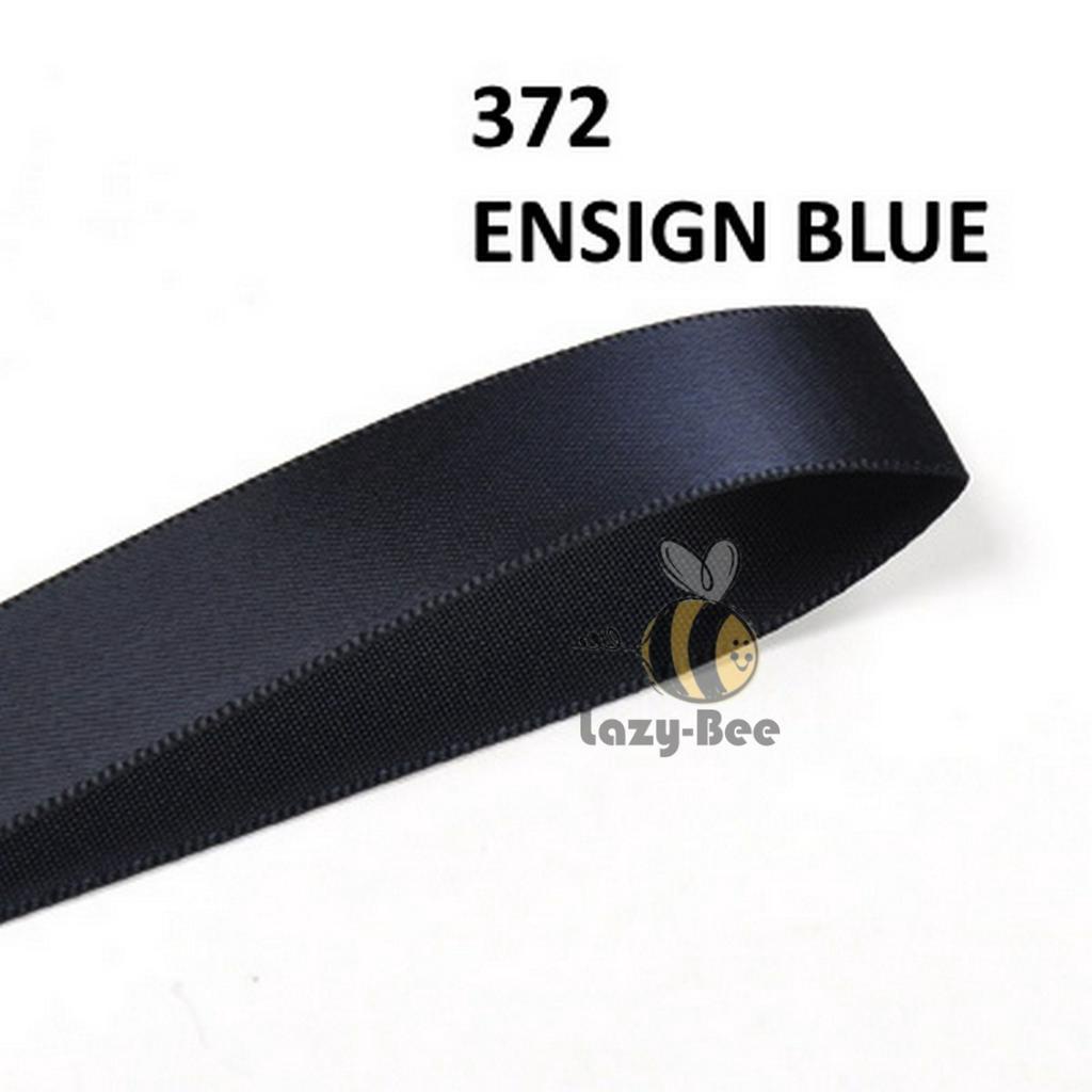 LAZY BEE Dark Blue Navy Blue Biru Tua 5 Meter Premium Double Face Satin ...
