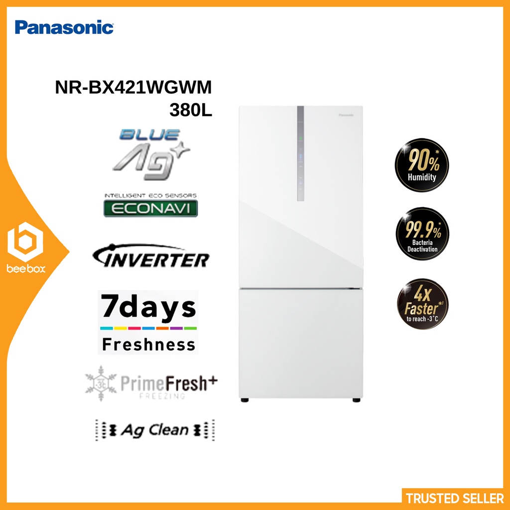 Panasonic 2-door Bottom Freezer Refrigerator Glass Door Series Fridge ...