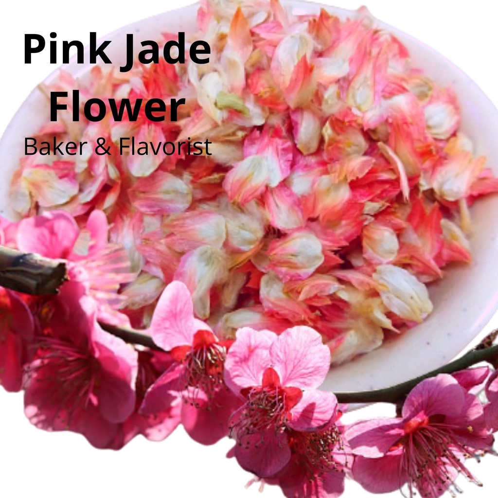 Japan Pink Jade Flower petals flakes 10g - 50g 食用花瓣 蛋糕装饰 Cake Baking ...