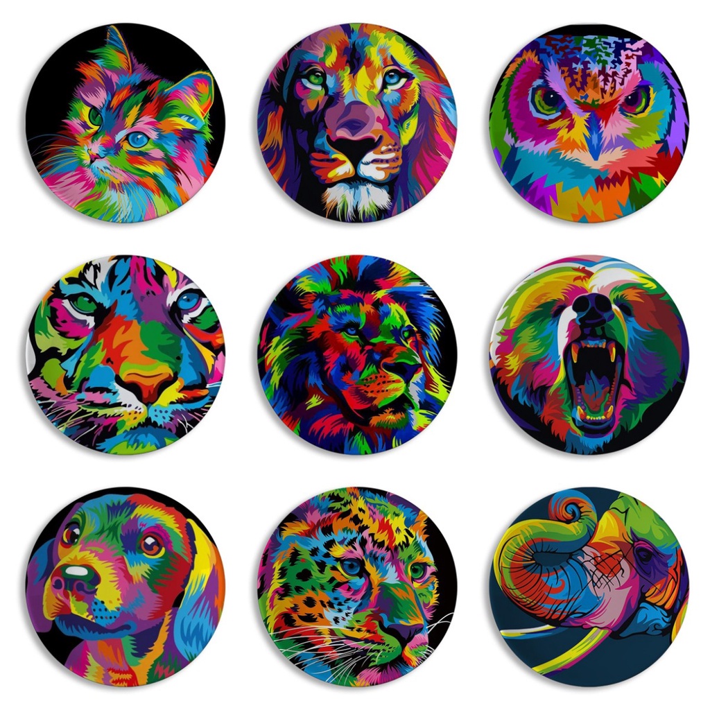 Colorful Animals Decorative Plate Morden and Retro Ceramic Wall Art ...