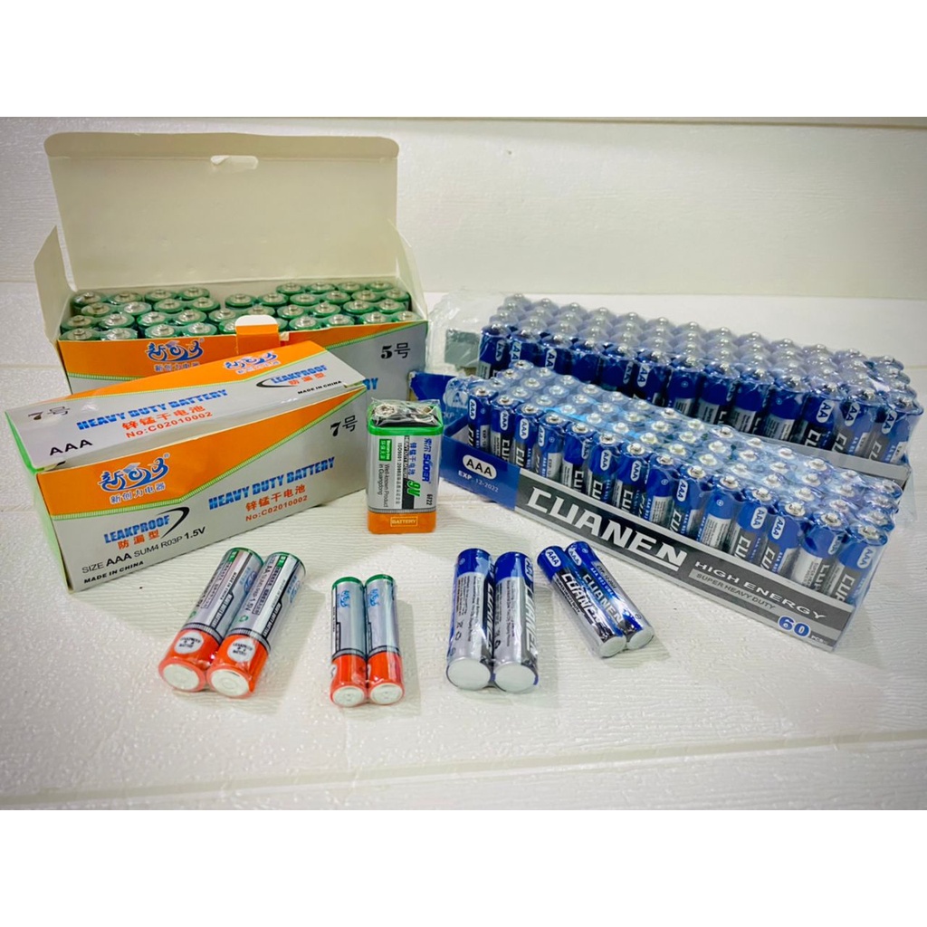 BATTERY AA / AAA / 9V SUM3 R6P 1.5V - MULTI HEAVY DUTY LEAKPROOF ...