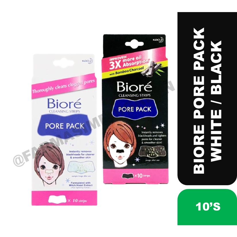 Biore Cleansing Strips Pore Pack White (EXP: 05/27) / Black (EXP: 06/27 ...
