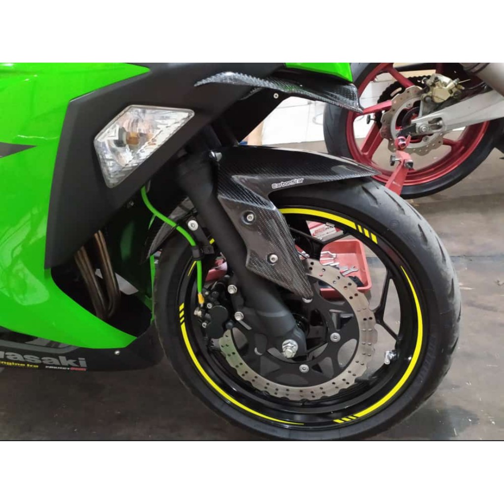 Original carbon ninja 250 fi z250 fi carbon kevlar front fender ...