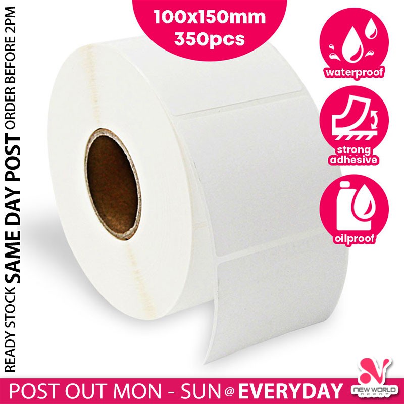 𝟭𝟬𝟬 𝘅 𝟭𝟱𝟬 𝗠𝗠 》 Thermal Paper Roll Printer Consignment Note Sticker ...