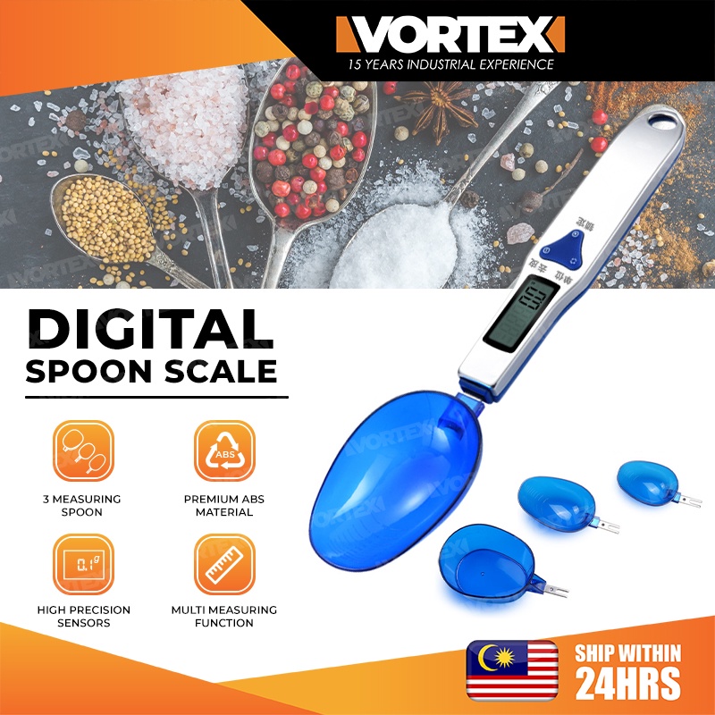 VORTEX Kitchen Scale Spoon 500g/0.1g Stainless Steel Food Measuring ...