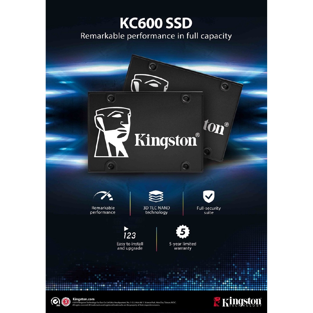 Kingston KC600 2TB 2.5" SATA SSD Hardware-based self-encrypting drive ...