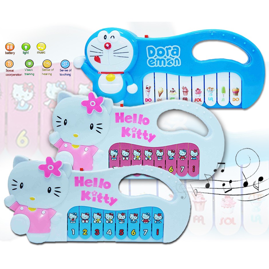 Mini Cartoon Doraemon & Hello Kitty Music Piano/Piano Mainan Muzik ...