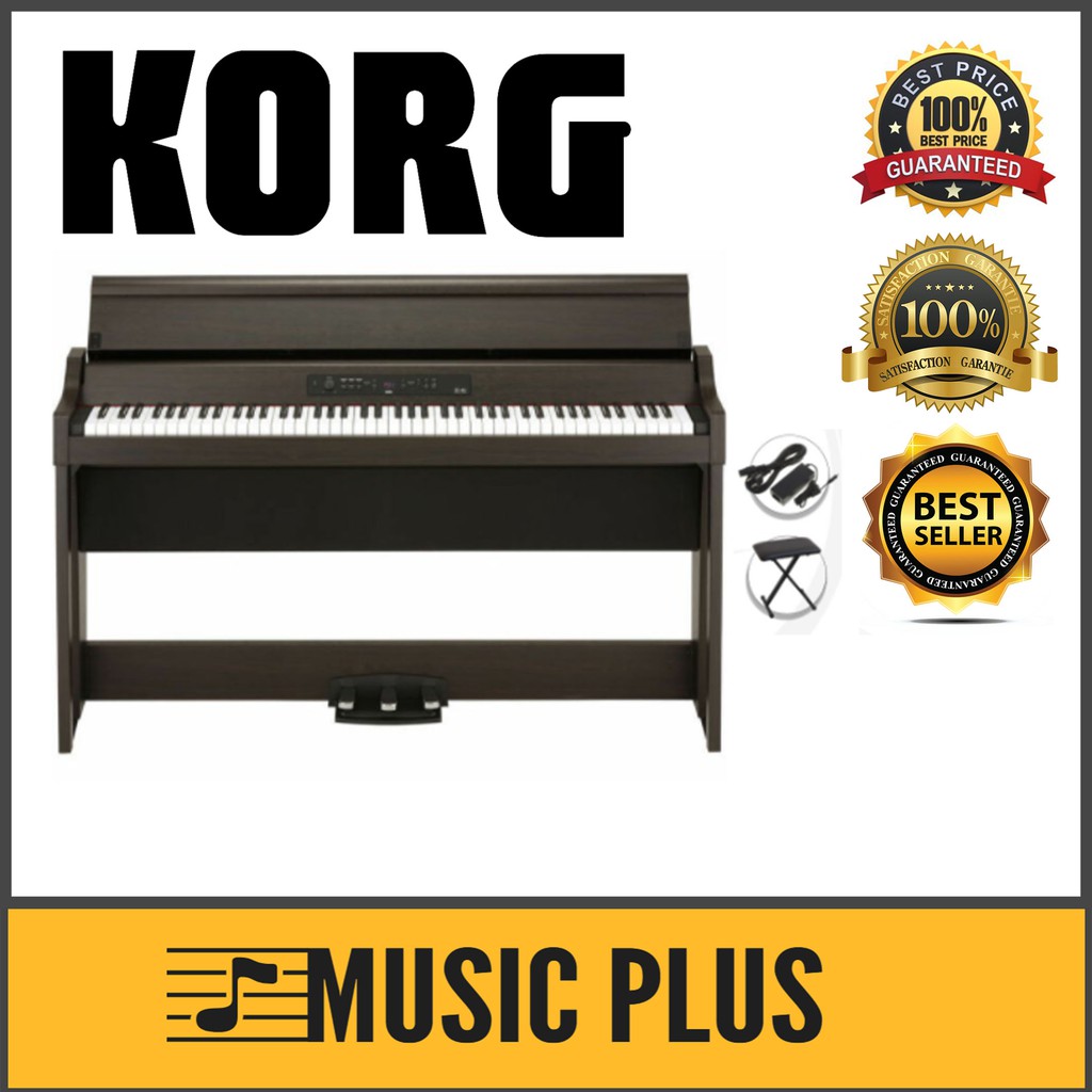 Korg G1 Air Digital Piano with FREE Keyboard Bench and Adapter - Brown ...