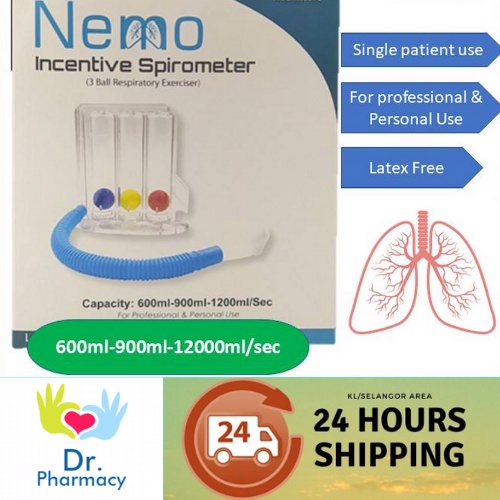 MDA approved- ORIGINAL NEMO incentive spirometer(3ball lungs exerciser ...