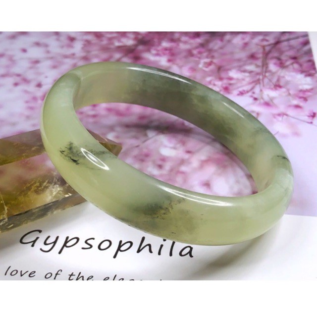 Gelang Tangan Jade / Natural Jade Bangle 纯天然岫玉手镯 (Come with certificate ...