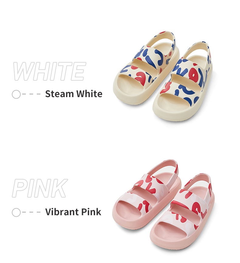 UTUNE Women's Printed Sandals 4CM Thick Soft Flat Shoes Cushiony Non ...