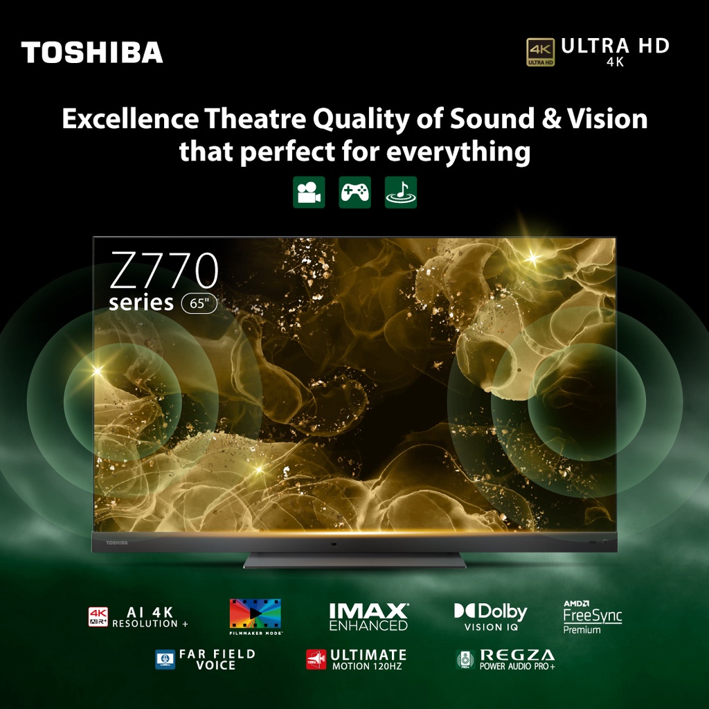 TOSHIBA Mini LED 144HZ Full Array 4K UHD Smart TV 智能电视 (65") | Shopee ...
