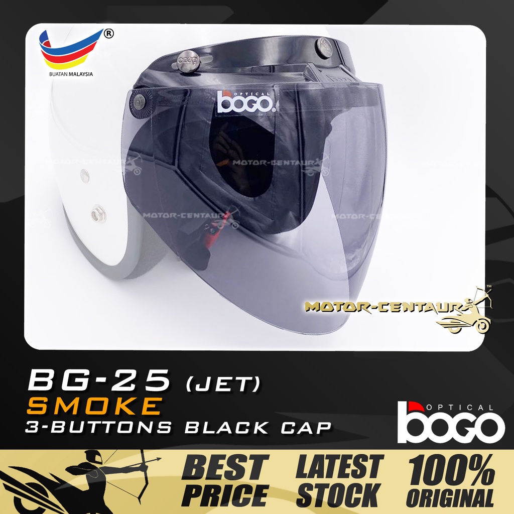 BOGO BG-25 JET V-SHAPE (TAJAM) VISOR (ALL CAP/VISOR COLOR OPTIONS) FOR ...