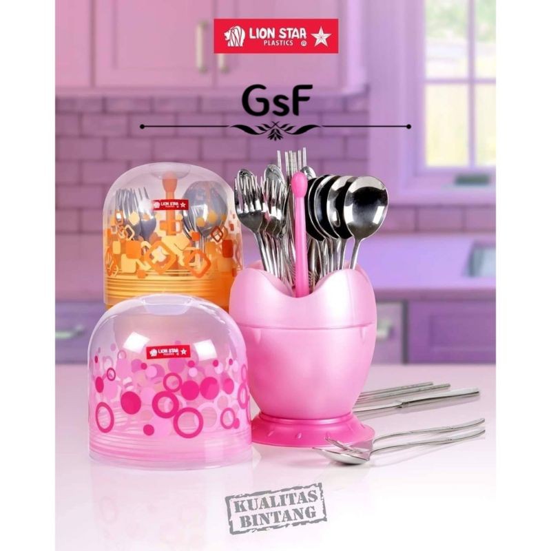 (GSF) LION STAR Ruby TS-31 Cutlery Keeper Plastic Spoon Holder / Bekas ...