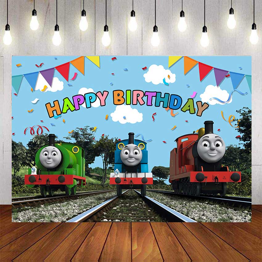 Thomas and His Friends Backdrop For Photography Baby Shower Kids ...