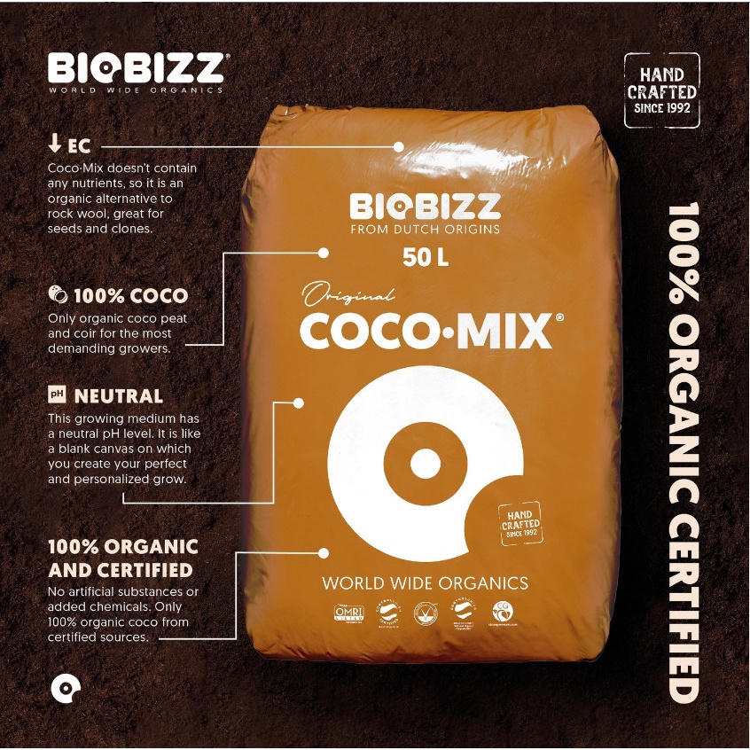 BioBizz Coco Mix 50 Litre (100% Organic Coco Coir, Coco Base Growing ...