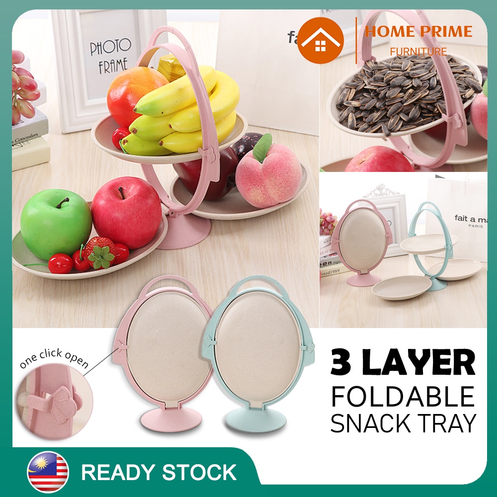 HOME PRIME KD09 3 LAYER Portable Food Fruit & Snack Foldable Portable ...