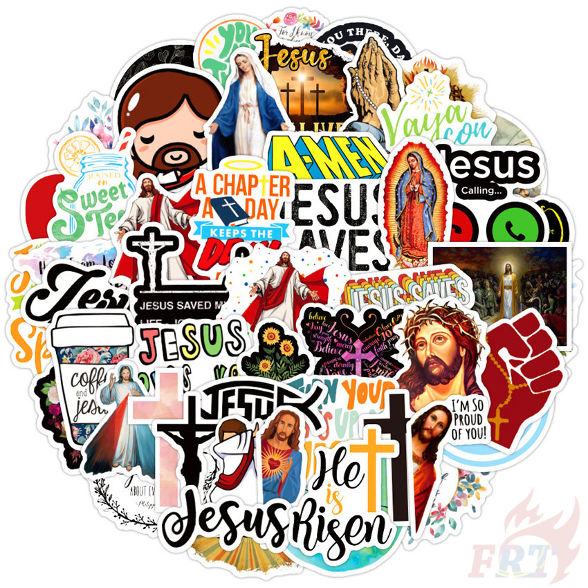 50Pcs/Set Jesus Christ Series 02 Stickers DIY Fashion Waterproof Doodle ...