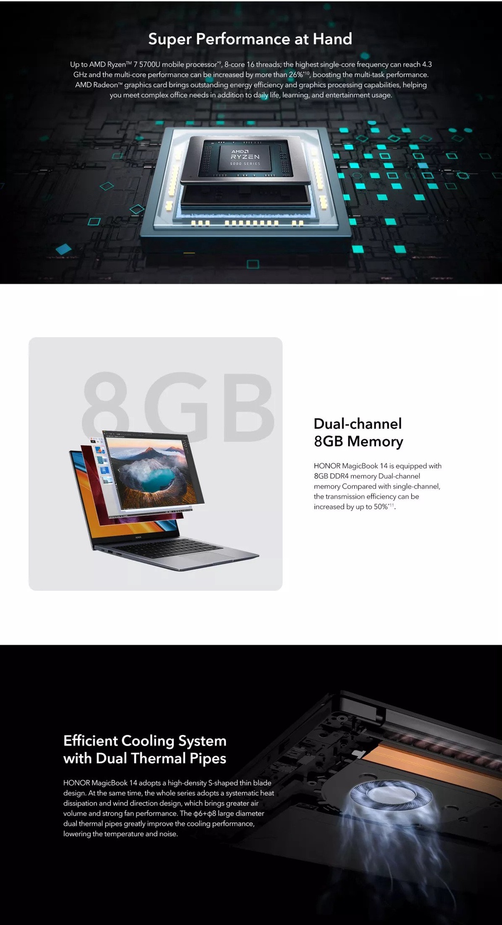 HONOR MagicBook 14 AMD Ryzen 5500U 15.6" 8GB RAM 256GB SSD [2 Year ...