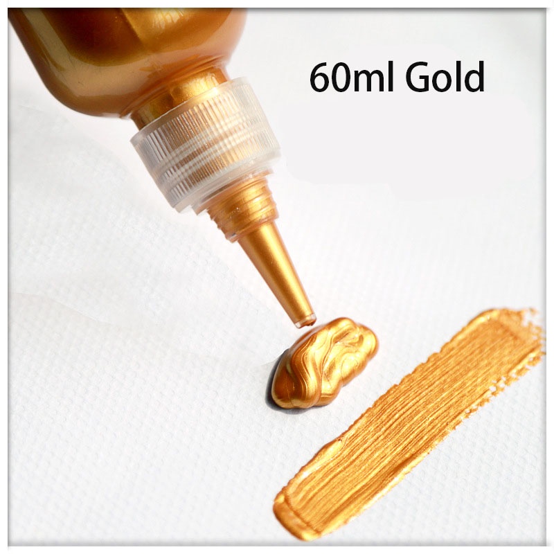 60ml/100ml/300ml Gold Paint Metal Acrylic Painting Waterproof Coloring ...