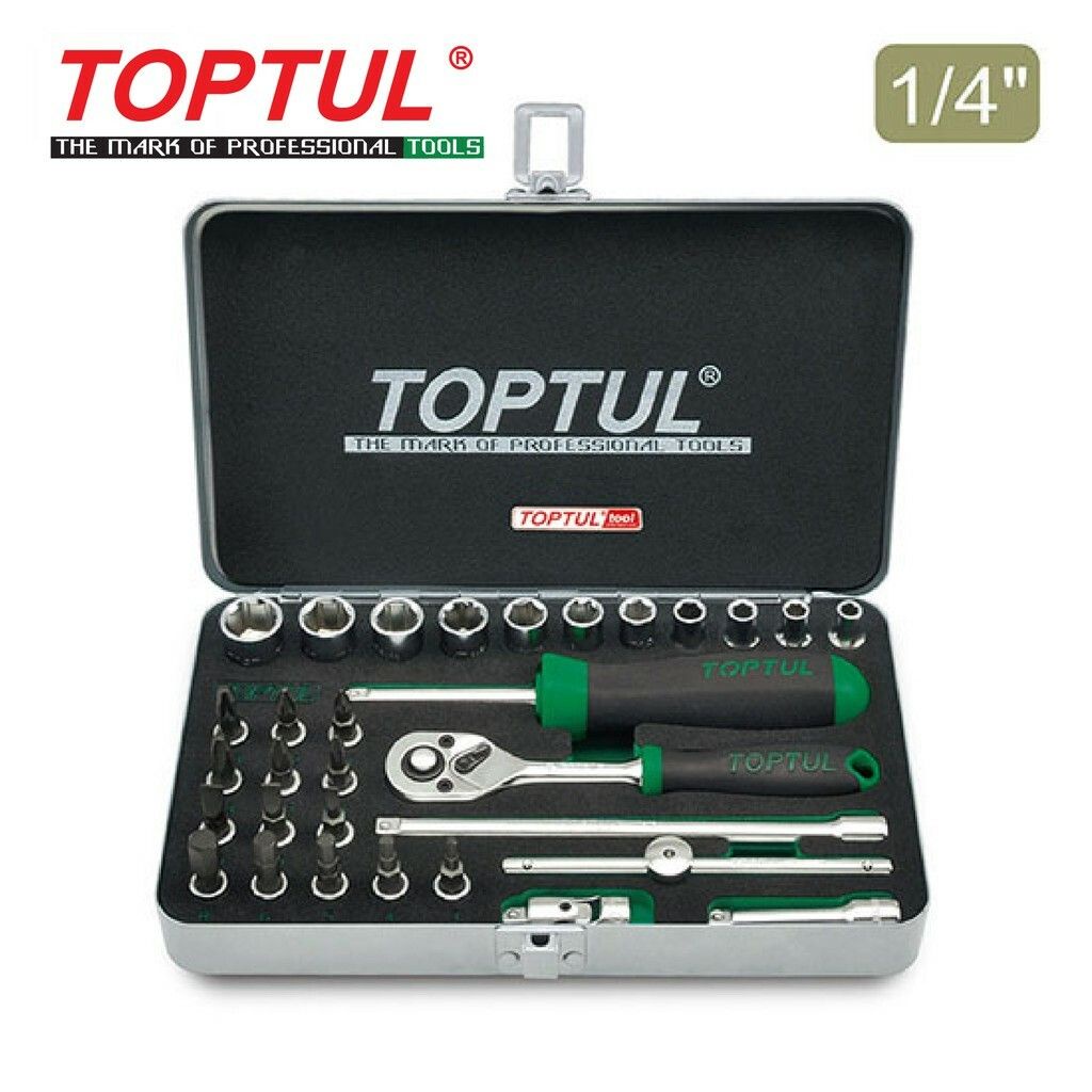 TOPTUL 31PCS 1/4" DR. Socket Set Metric GCAD3102 | Shopee Malaysia