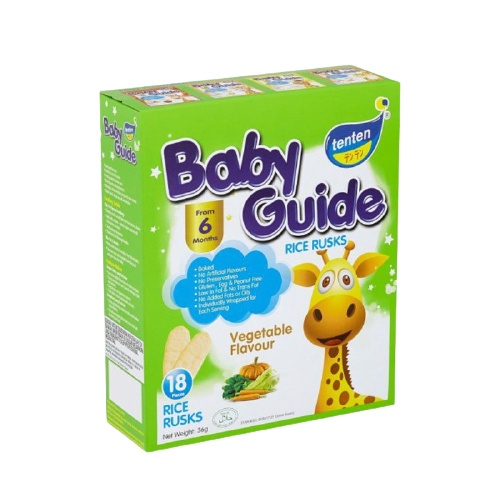 Tenten Baby Guide Vegetable Flavour Rice Rusks from 6 Months 18 Pieces ...