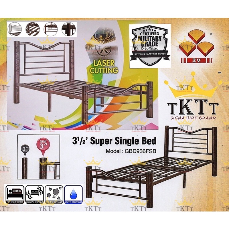 TKTT 3V Giant Bedford Super Single Size Bed Frame With Super Strong ...